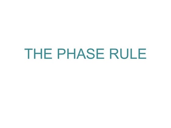The phase rule | PDF | Chemistry | Science