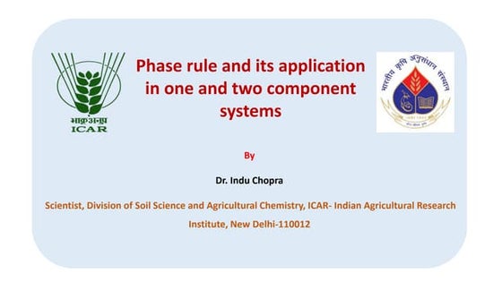 Phase Rule in three component system | PPTX | Chemistry | Science