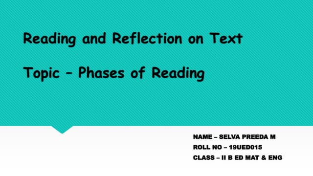 5 stages of reading process | PPTX