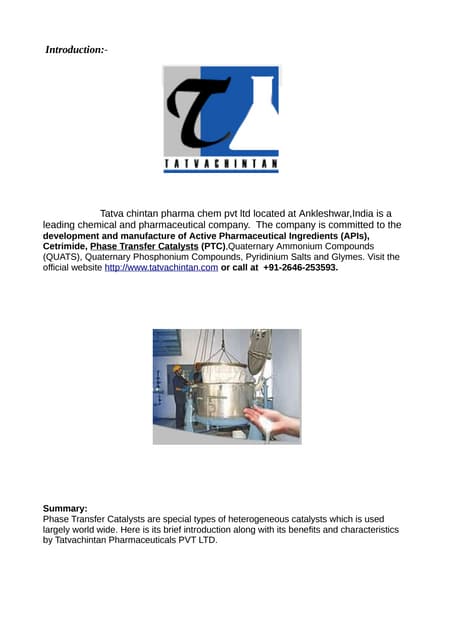 Phase transfer catalysis : Theory and application | PPTX | Chemistry ...