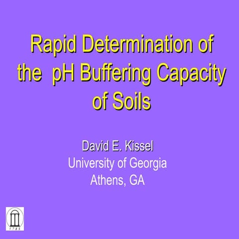 Rapid Determination of the pH Buffering Capacity of Soils | PPT