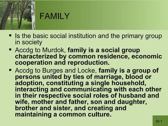 The Family: Characteristics and types | PPT
