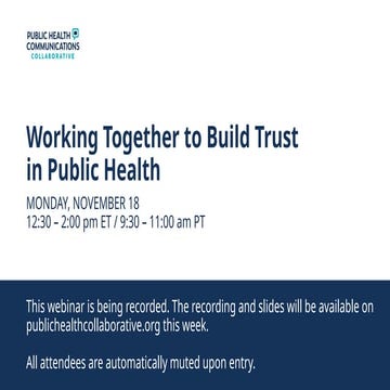 Working Together to Build Trust in Public Health | PPTX