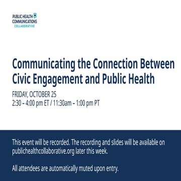 Communicating the Connection Between Civic Engagement and Public Health ...