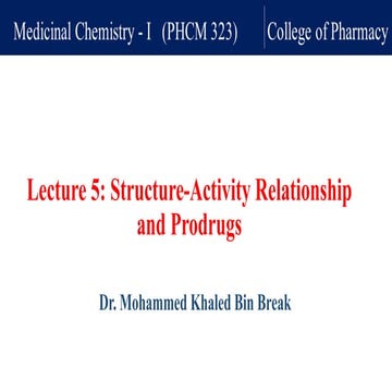 Structure activity relationship chemistry | PPTX
