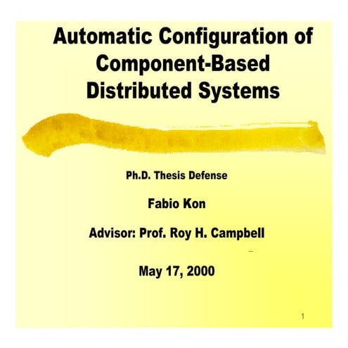 Automatic Configuration Of Component Based Distributed Systems Ppt 2021