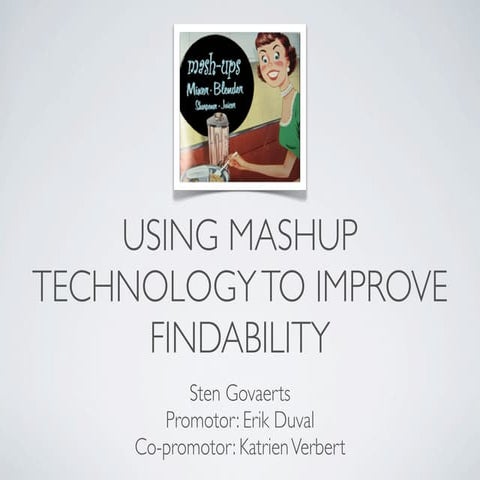 Using mashup technology to improve findability | PPT