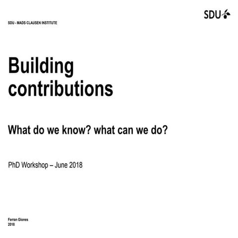 What is a contribution? PhD Seminar Session | PPTX