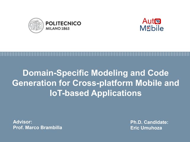 Domain Specific Modeling And Code Generation For Cross Platform Mobile