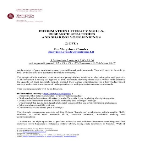 INFORMATION LITERACY SKILLS, RESEARCH STRATEGIES AND SHARING YOUR ...