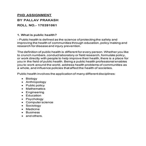 Phd assignment | PDF