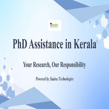 PhD Assistance in Kerala-Saaira Technologies | PDF