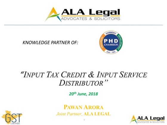 Concept of Input Service Distributor (ISD) in GST-PPT | PDF | Personal Taxes | Personal Finance