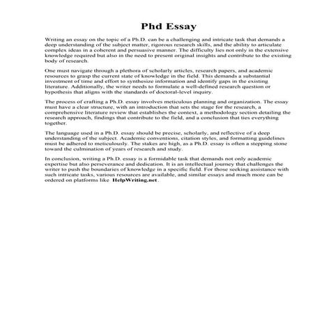 Phd Essay. 010 Descriptive Essay Example Pdf Short Thatsnotus | PDF