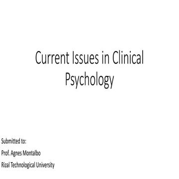 Current Issues in Clinical Psychology | PPTX