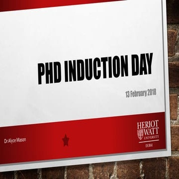 PhD Induction Welcome Slides | PPTX