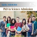 PhD in Science Admission in India