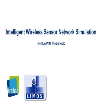 Intelligent Wireless Sensor Network Simulation Ppt
