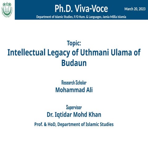 Ph.D. Presentation_Mohammad Ali JMI.pptx