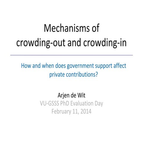 PhD project plan: Crowding-out or crowding-in? | PPT