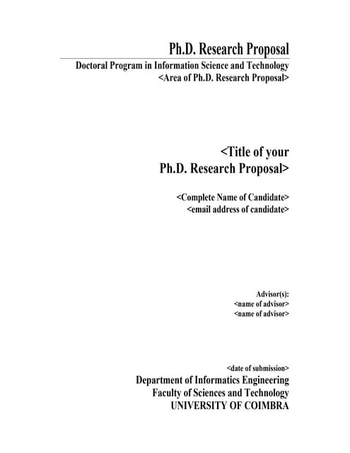 PhD Research Proposal Template | DOCX