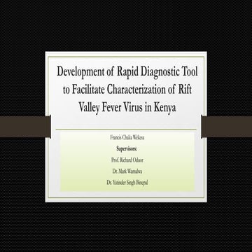 Development and Validation of Rapid Diagnostic Tools for Rift Valley ...