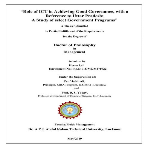 Ph.D. Thesis By Heera Lal | PDF
