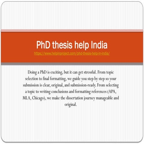 PhD thesis help India, project india.pptx