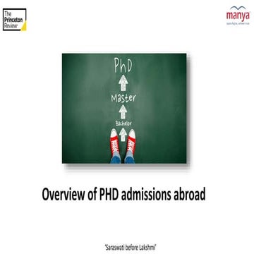 Overview of PHD Admissions Abroad - www.manyagroup.com