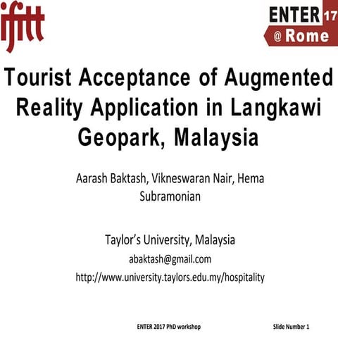 Tourist Acceptance of Augmented Reality Application in Langkawi Geopark ...