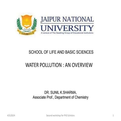 water pollution an overview and control and awareness | PPT