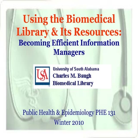 Using the Biomedical Library & Its Resources: Public Health ...