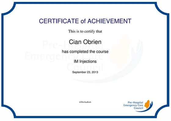 Emt upskilling -_certificate_of_completion | PDF