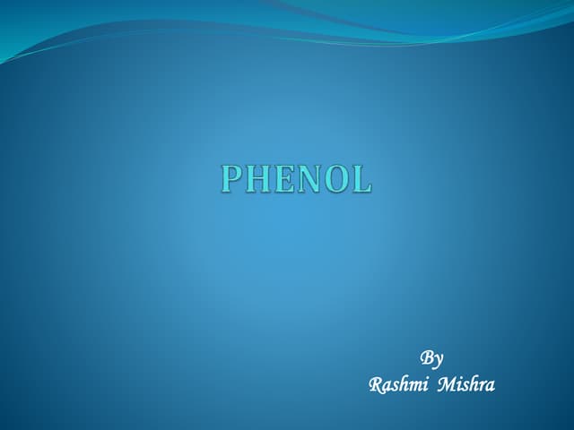 Phenols: methods of preparation, chemical reaction | PPTX