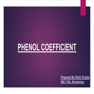 Phenol Coefficient | PPTX