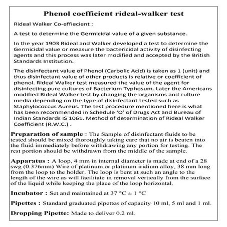 Phenol Coefficient | PPTX