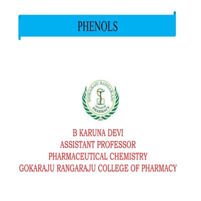 Phenols: methods of preparation, chemical reaction | PPTX
