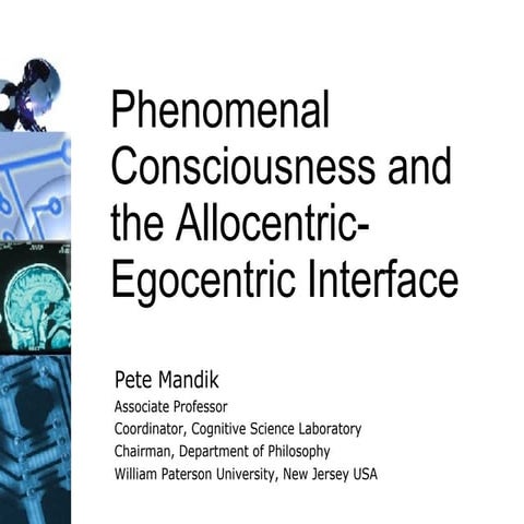Phenomenal Consciousness and the Allocentric-Egocentric Interface | PPT