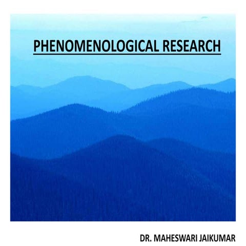 Phenomenology: concept, types, characteristics, purpose | PPTX