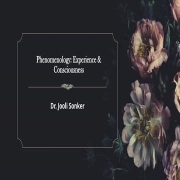 Phenomenological Research: Experience & Consciousness | PPTX