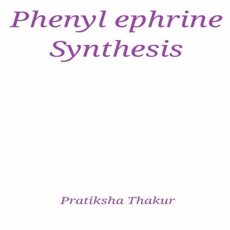 Phenyl Ephrine Synthesis Pdf
