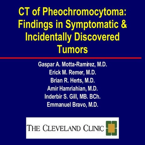 CT of Pheochromocytoma: Findings in Symptomatic & Incidentally ...