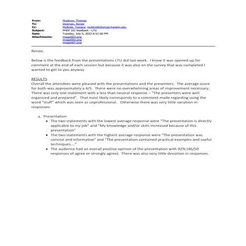 Webinar feedback (sample 3) - ODH Project | PDF