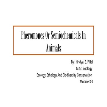 Ethology, ecology , biodiversity conservation - pheromones, types and ...