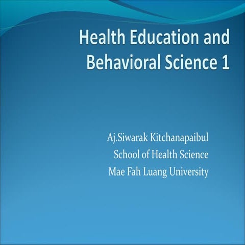 Behavioral Science in Medicine | PPTX