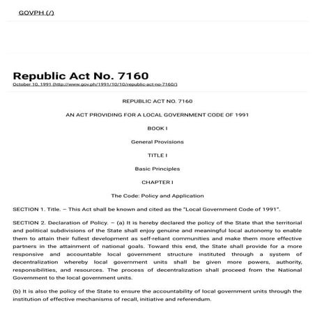 RA 7160 | PDF