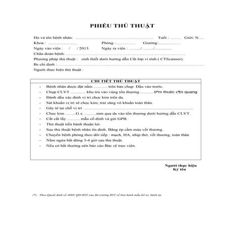 Phieu thu thuat | DOC