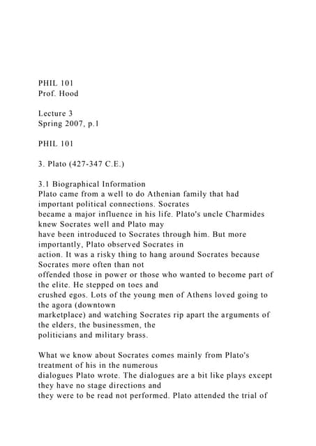 Plato | PPTX | Education