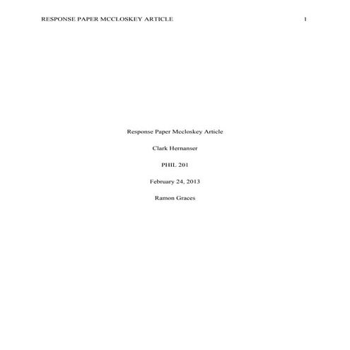 Philosophy Argument Paper | PDF
