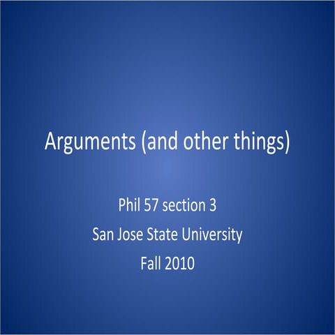 Arguments (and other things) | PPT